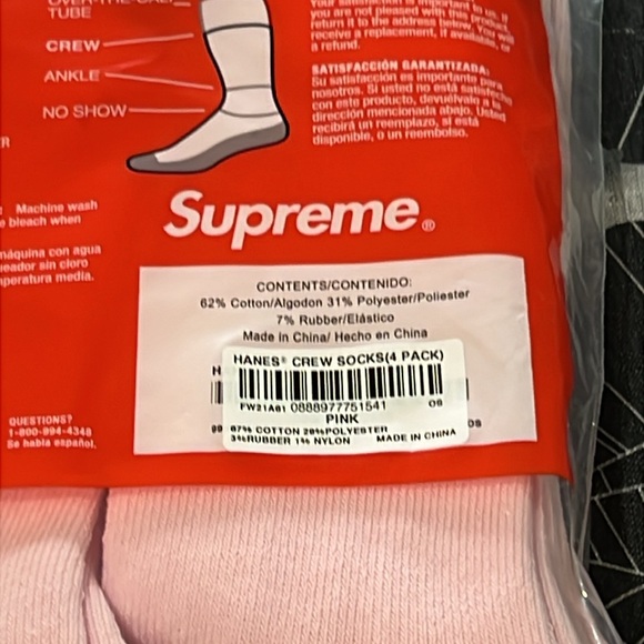 Supreme | Underwear & Socks | Nwt 22 Supreme New York X Hanes Pinkred ...